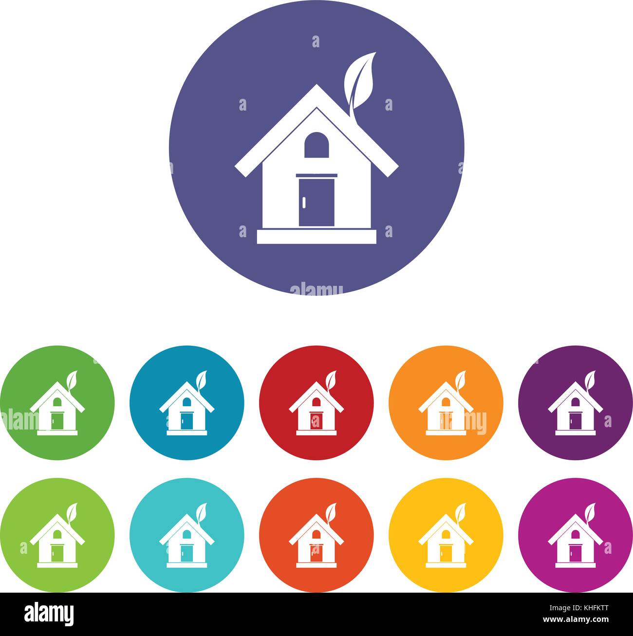 Eco house concept set icons Stock Vector Image & Art - Alamy