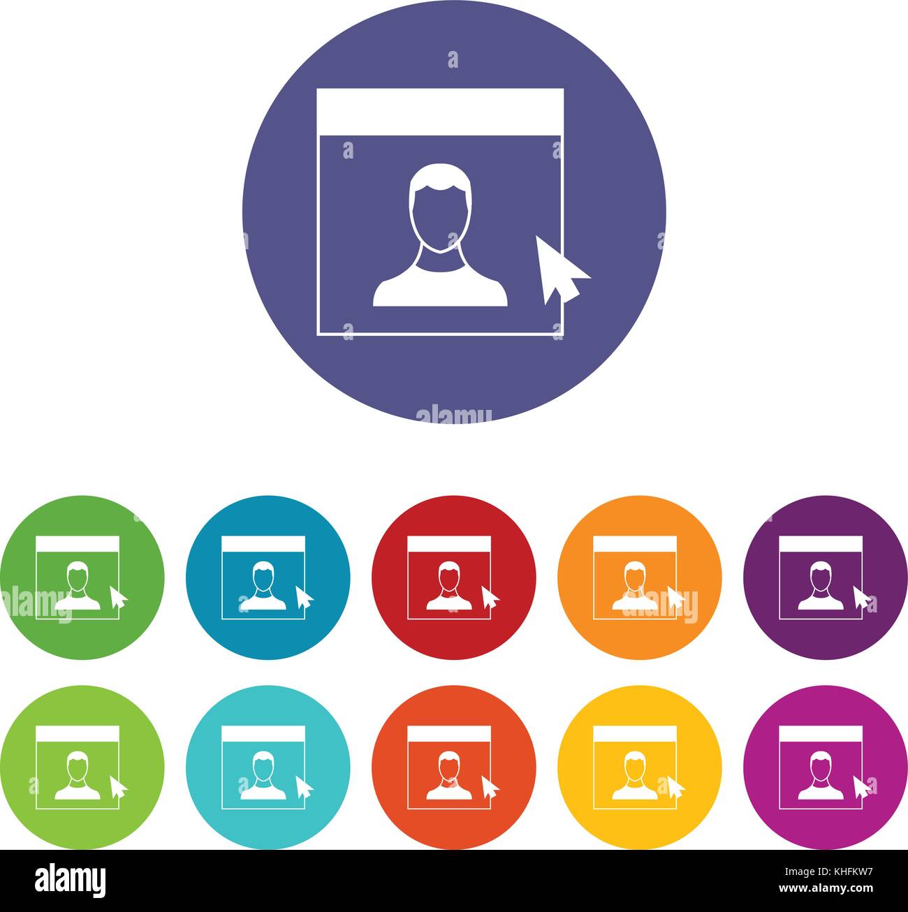 Cursor point man on monitor set icons Stock Vector Image & Art - Alamy