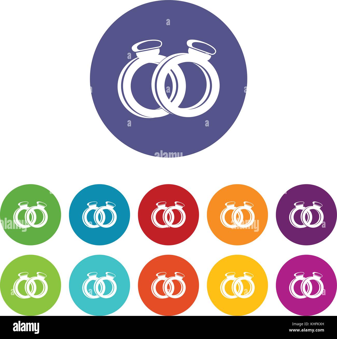 A pair of gold wedding rings set icons Stock Vector Image & Art - Alamy