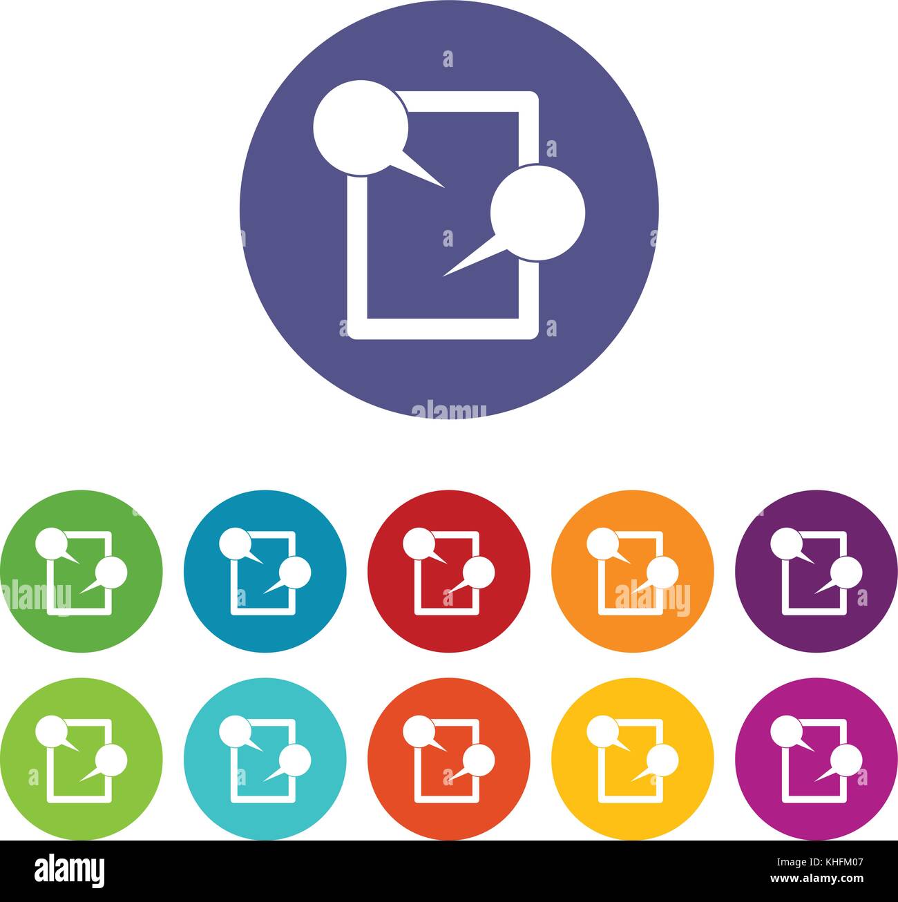 Tablet chatting set icons Stock Vector Image & Art - Alamy