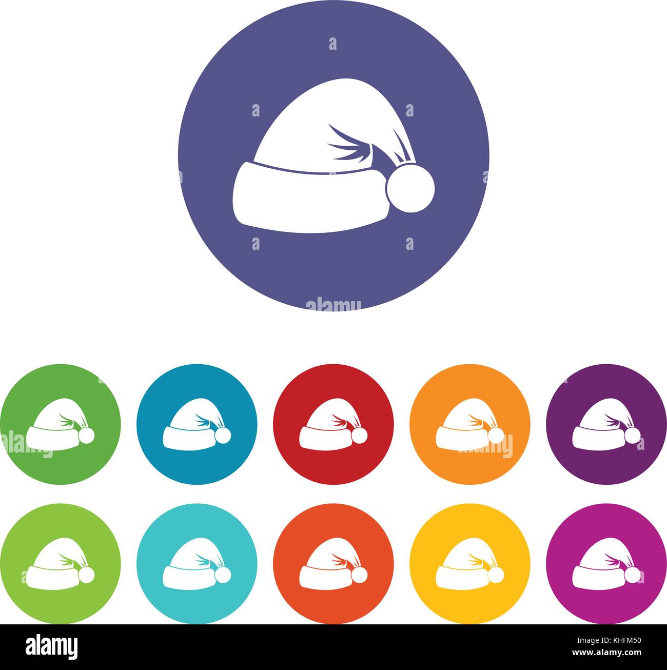 Santa hat set icons Stock Vector Image & Art - Alamy
