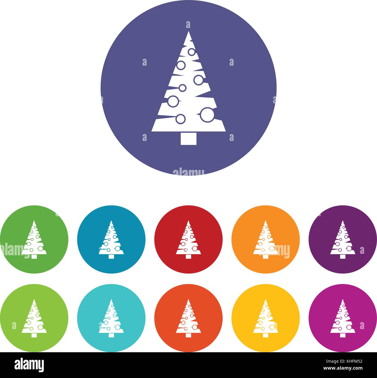Christmas tree set icons Stock Vector Image & Art - Alamy