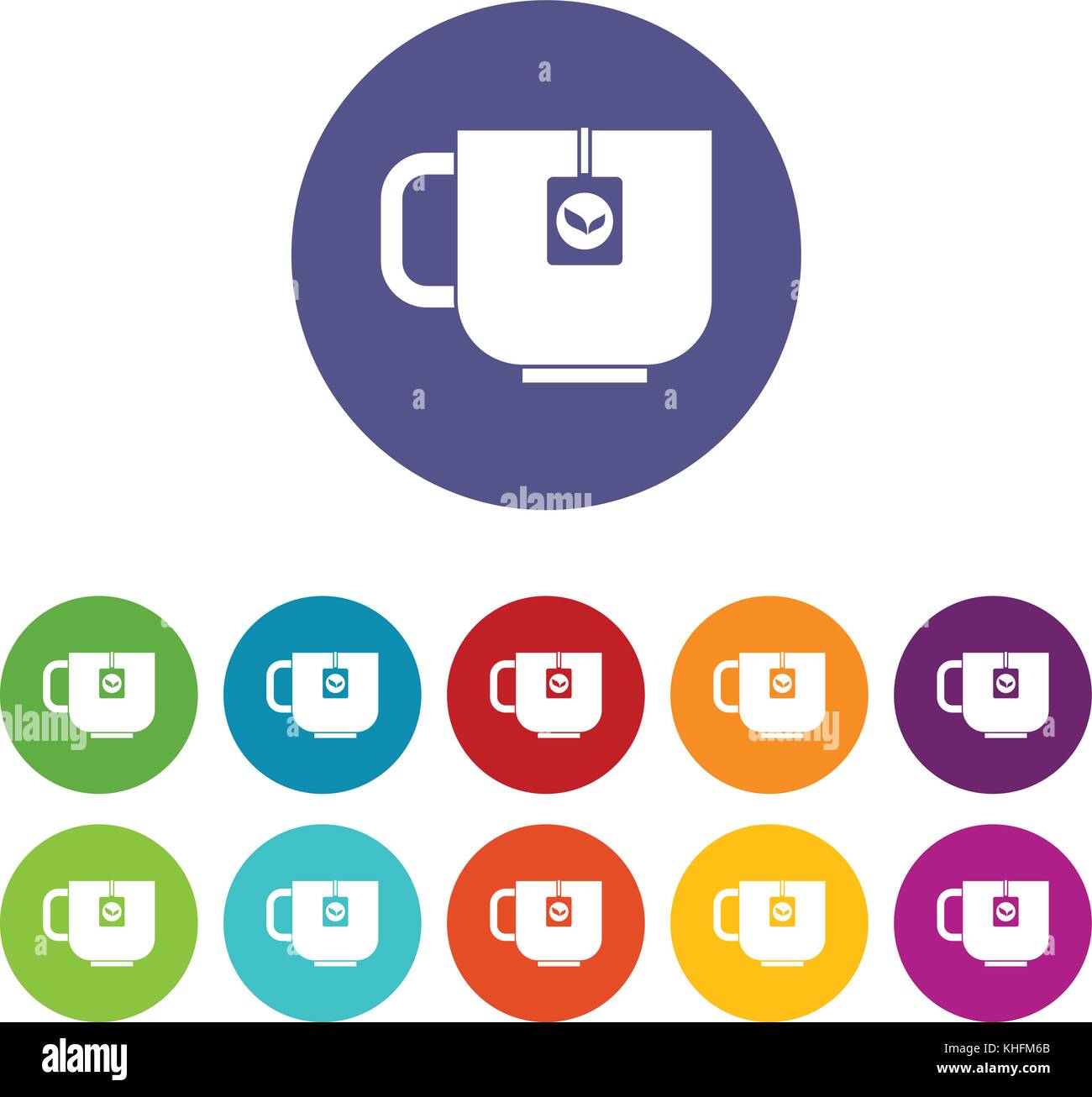 Cup of tea set icons Stock Vector Image & Art - Alamy