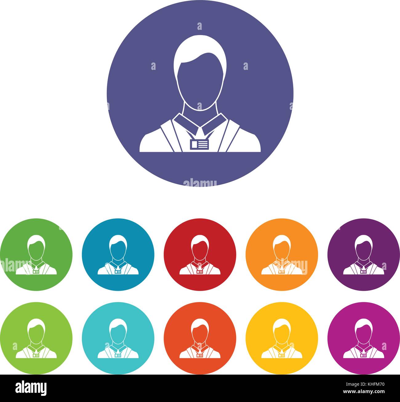 Businessman with identity name card set icons Stock Vector Image & Art ...