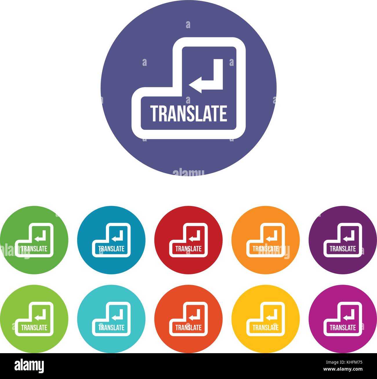 Translate button set icons Stock Vector Image & Art - Alamy