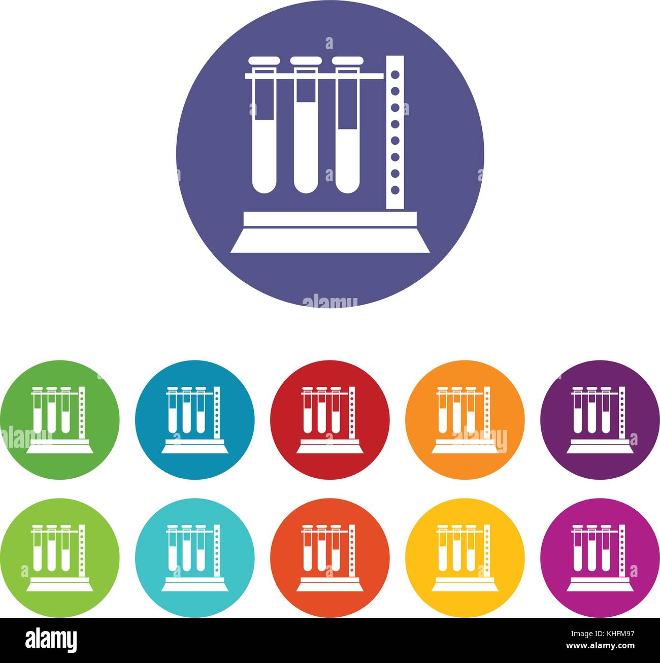 Medical test tubes in holder set icons Stock Vector Image & Art - Alamy