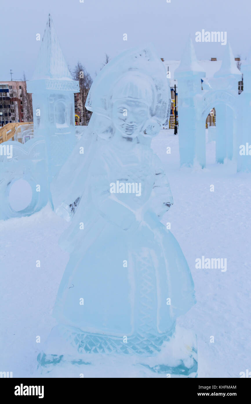 Ice town built for Christmas in the town square Stock Photo - Alamy