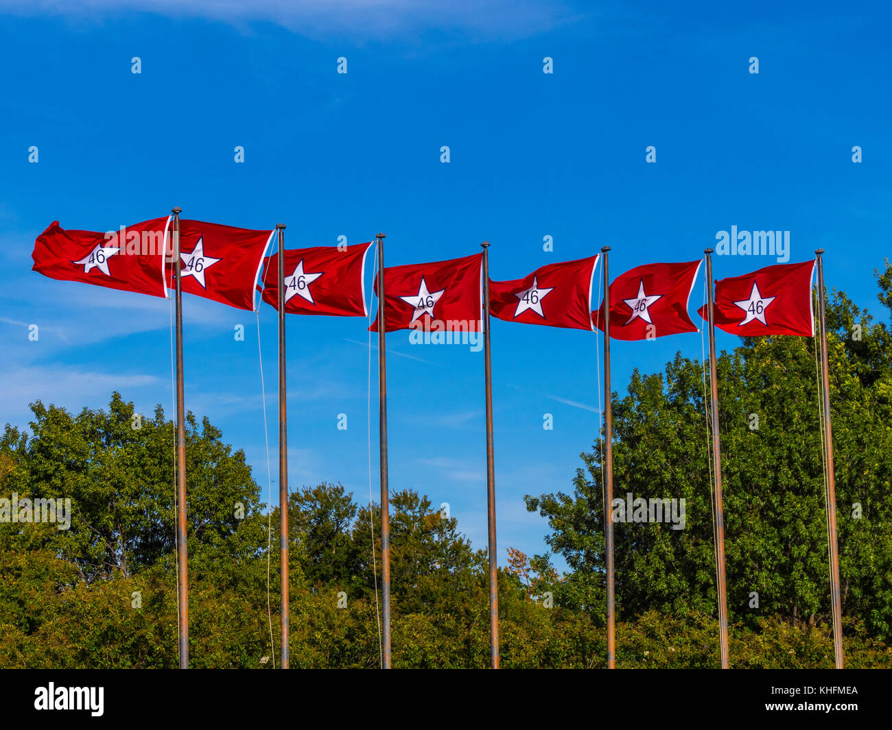 Oklahoma Flags at State Capitol in Oklahoma City Stock Photo - Alamy