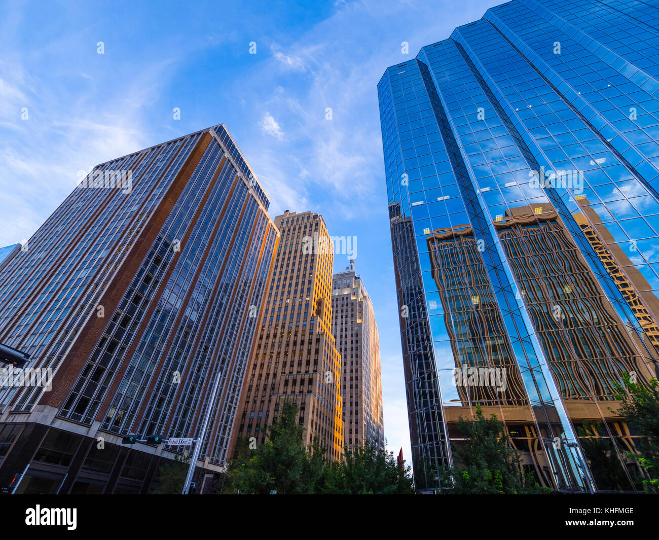 The modern office buildings at Oklahoma City Downtown area Stock Photo ...