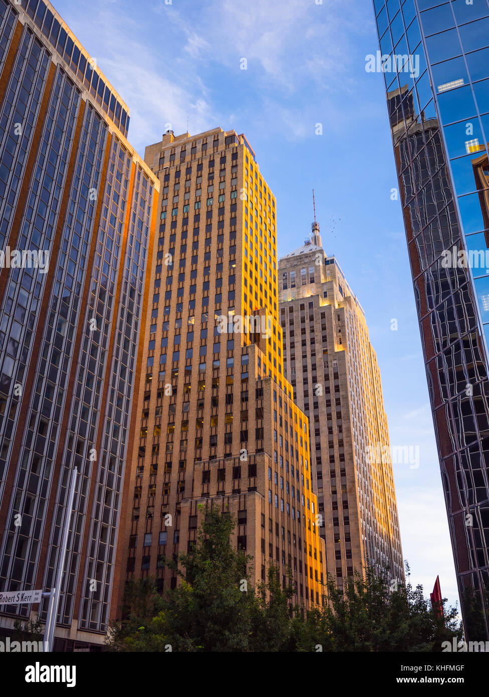 The modern office buildings at Oklahoma City Downtown area Stock Photo ...