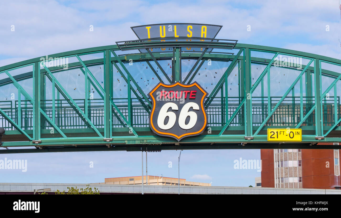 Famous bridge over Route 66 in Tulsa Stock Photo - Alamy
