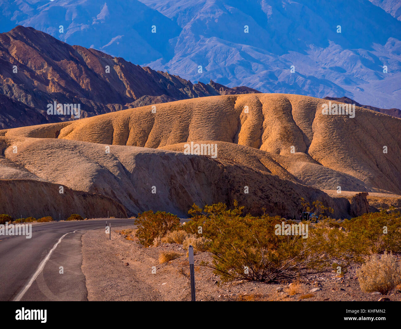 Beautiful scenery route through Death Valley National Park in ...