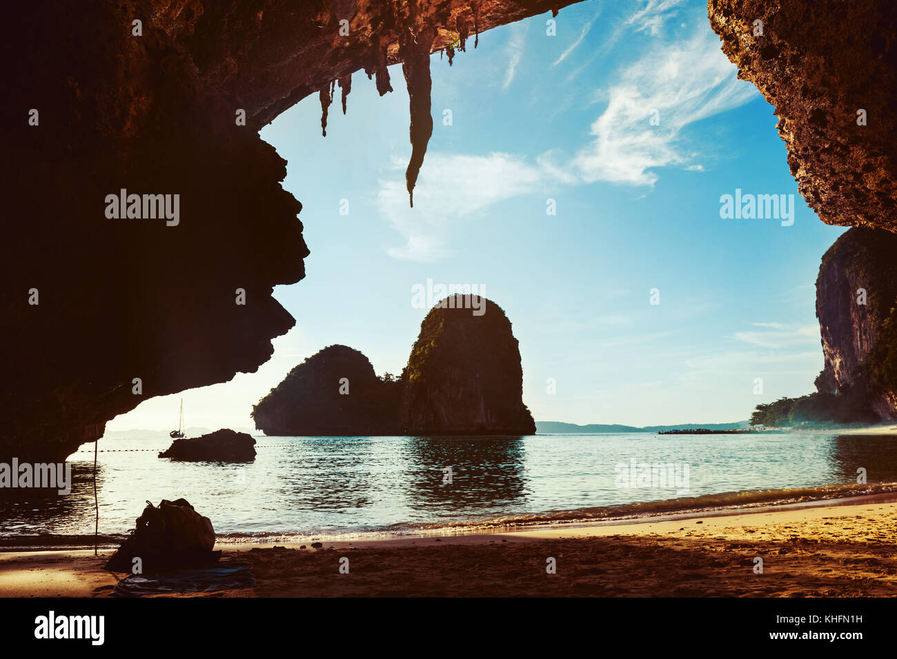 Beautiful landscape of cave and beach Stock Photo - Alamy