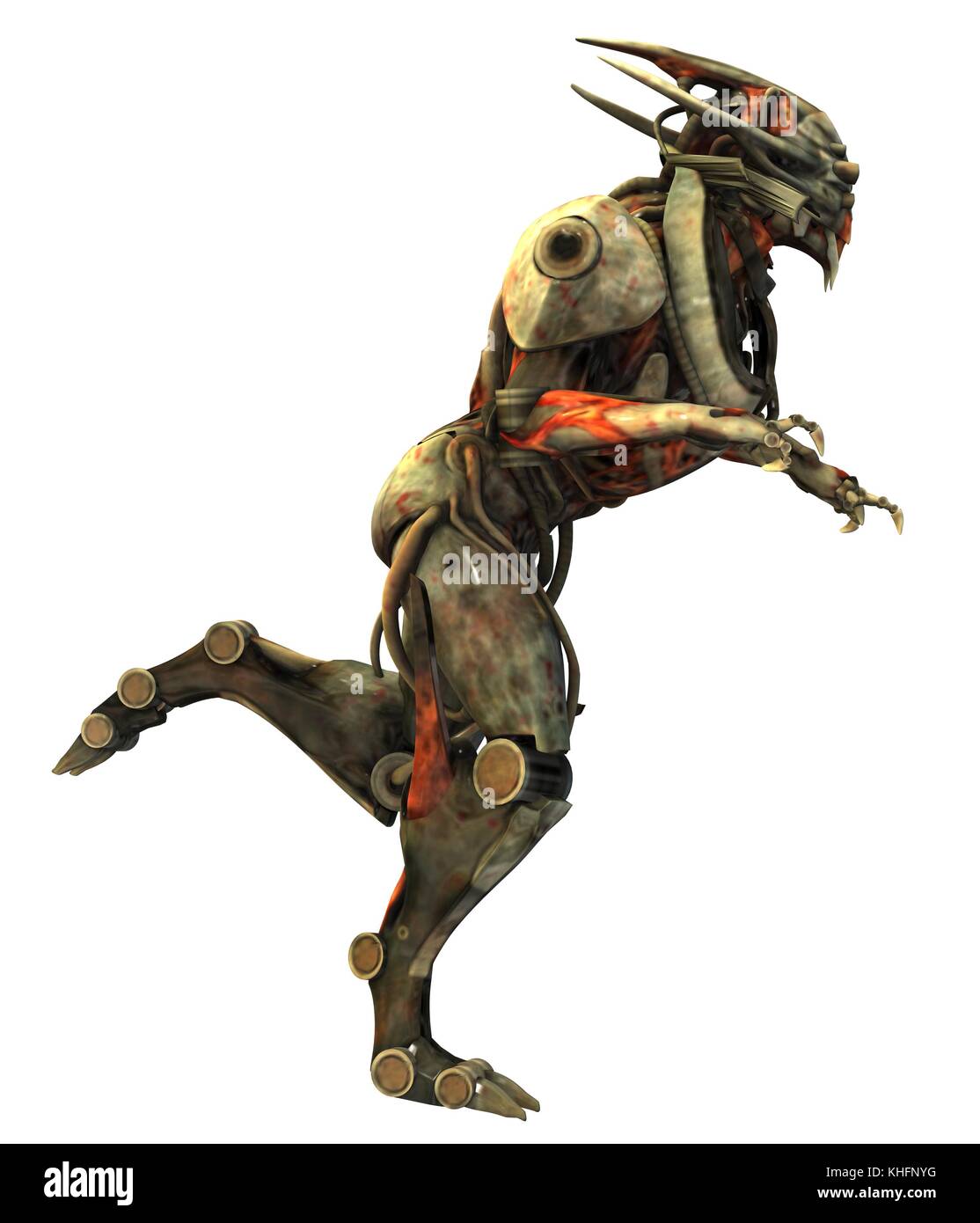 Cyborg monster concept 3d illustration isolated on white Stock Photo ...
