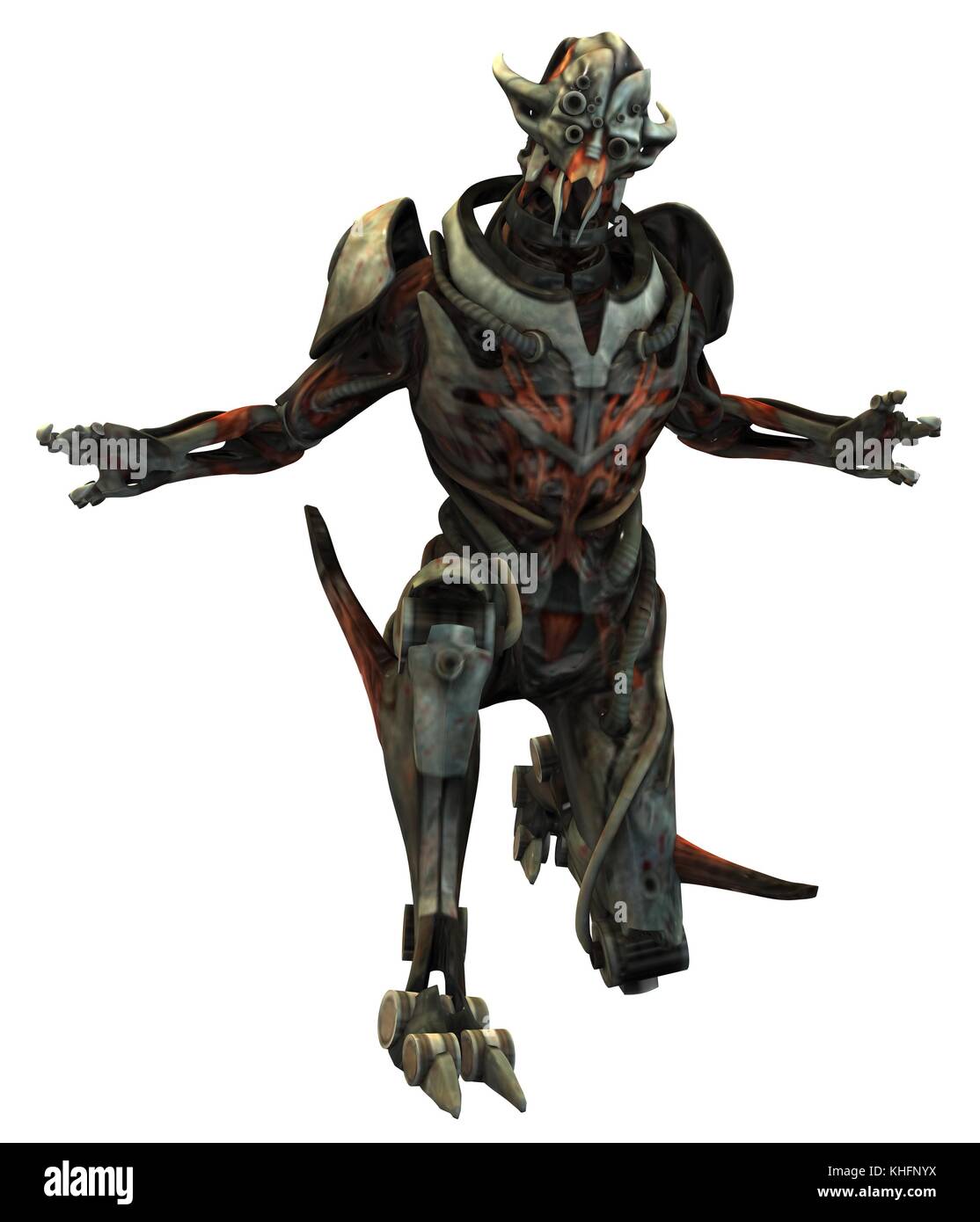 Cyborg monster concept 3d illustration isolated on white Stock Photo ...