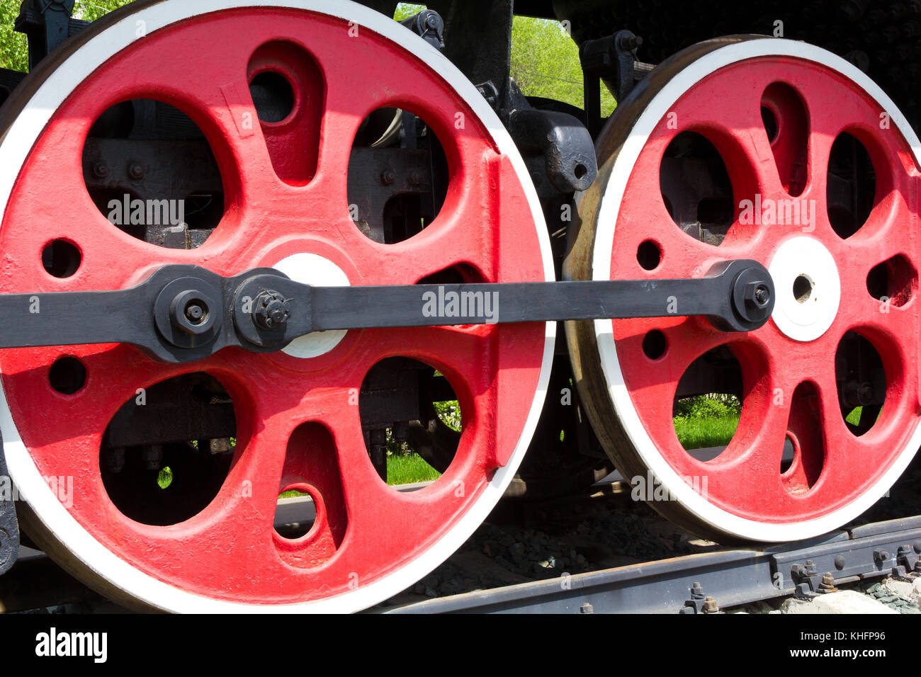 Antique style old train on rusty railway Stock Photo - Alamy