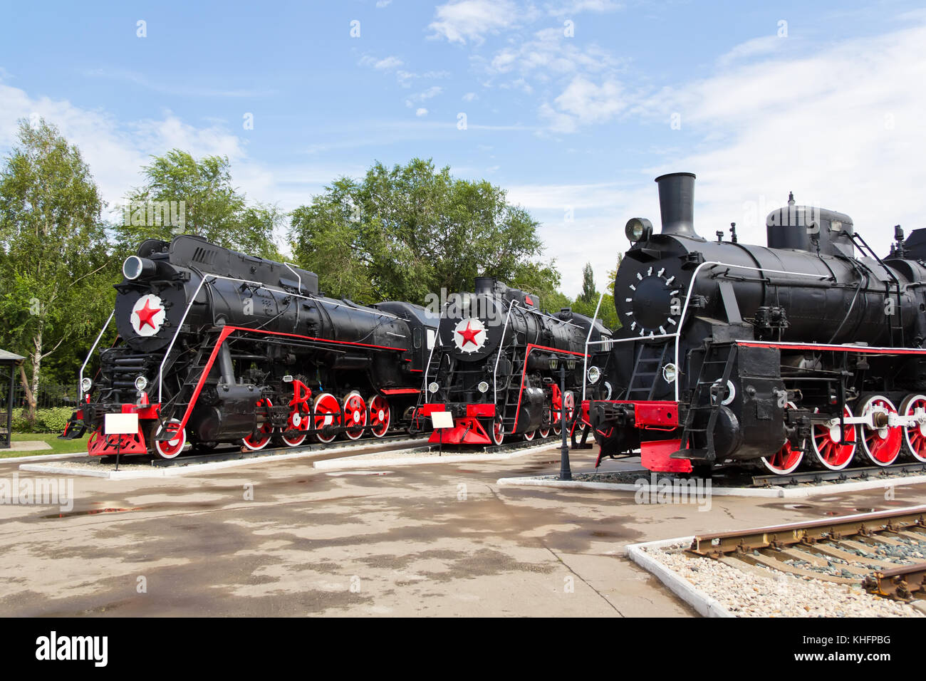 Photo of Russian rail road locomotive in Samara Stock Photo - Alamy