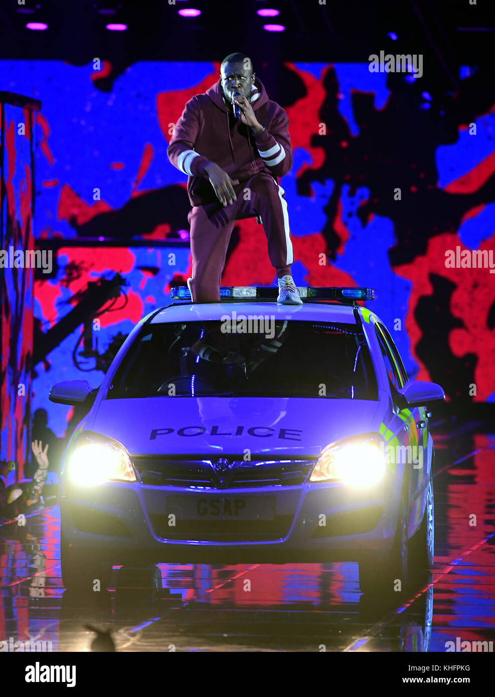 Stormy performs on stage during the MTV Europe Music Awards 2017 Stock ...