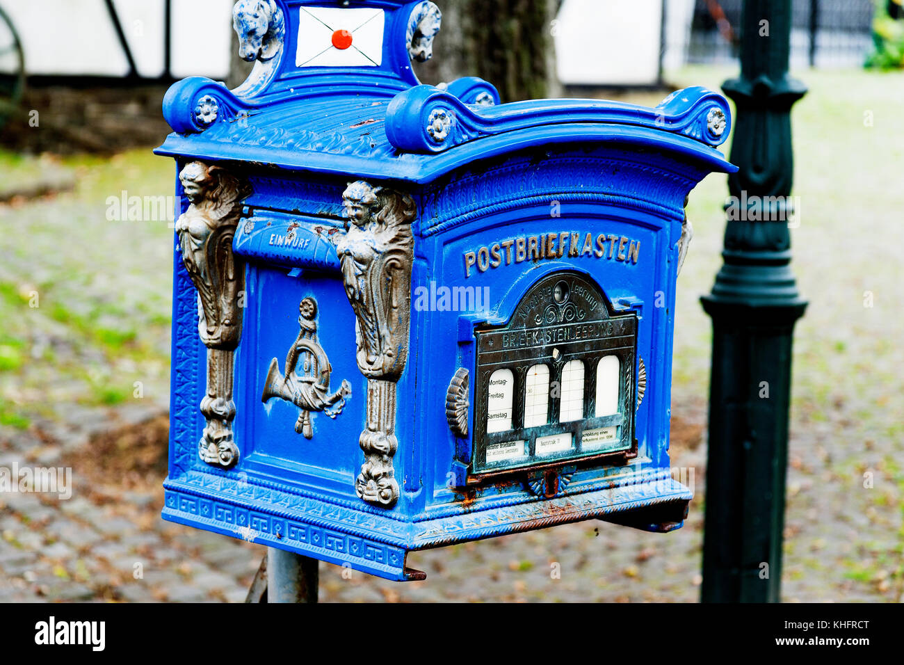 Old Blue Mail Box Bremen Germany Stock Photo - Alamy