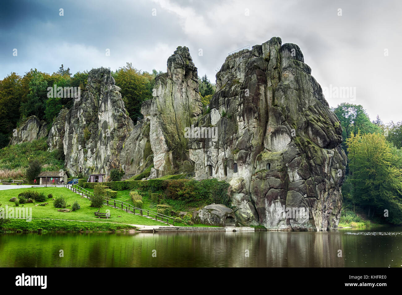 Externsteine rock formation in Germany near Detmold at Horn North Rhine ...