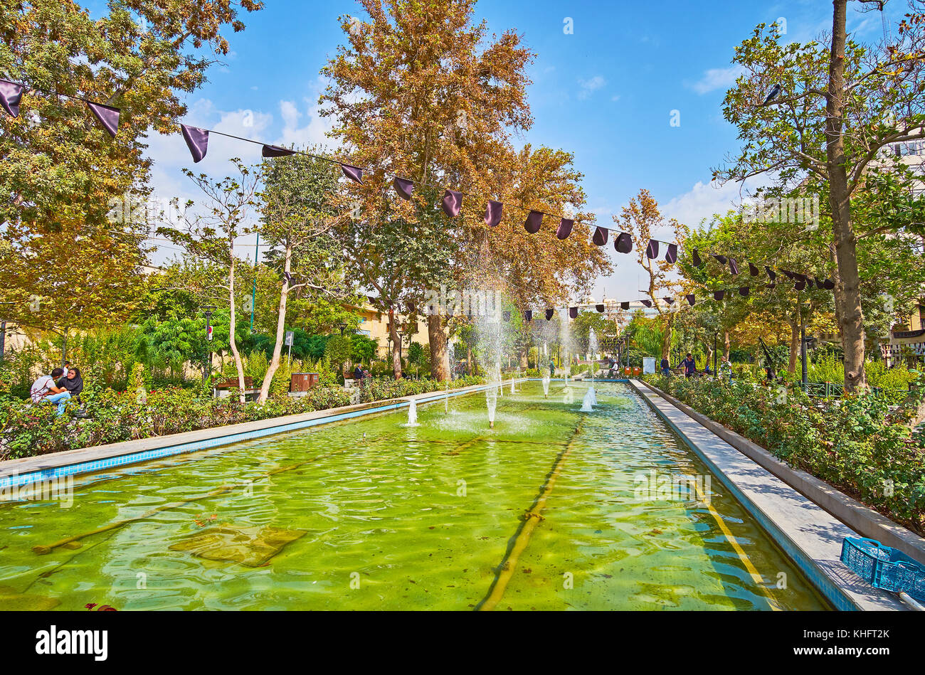 TEHRAN, IRAN - OCTOBER 11, 2017: The autumn in scenic park with ...