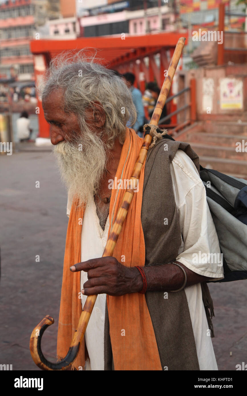 Sadhu (Baba), Indian Holy Man, Badarinath, Himalayas, India (© Saji ...