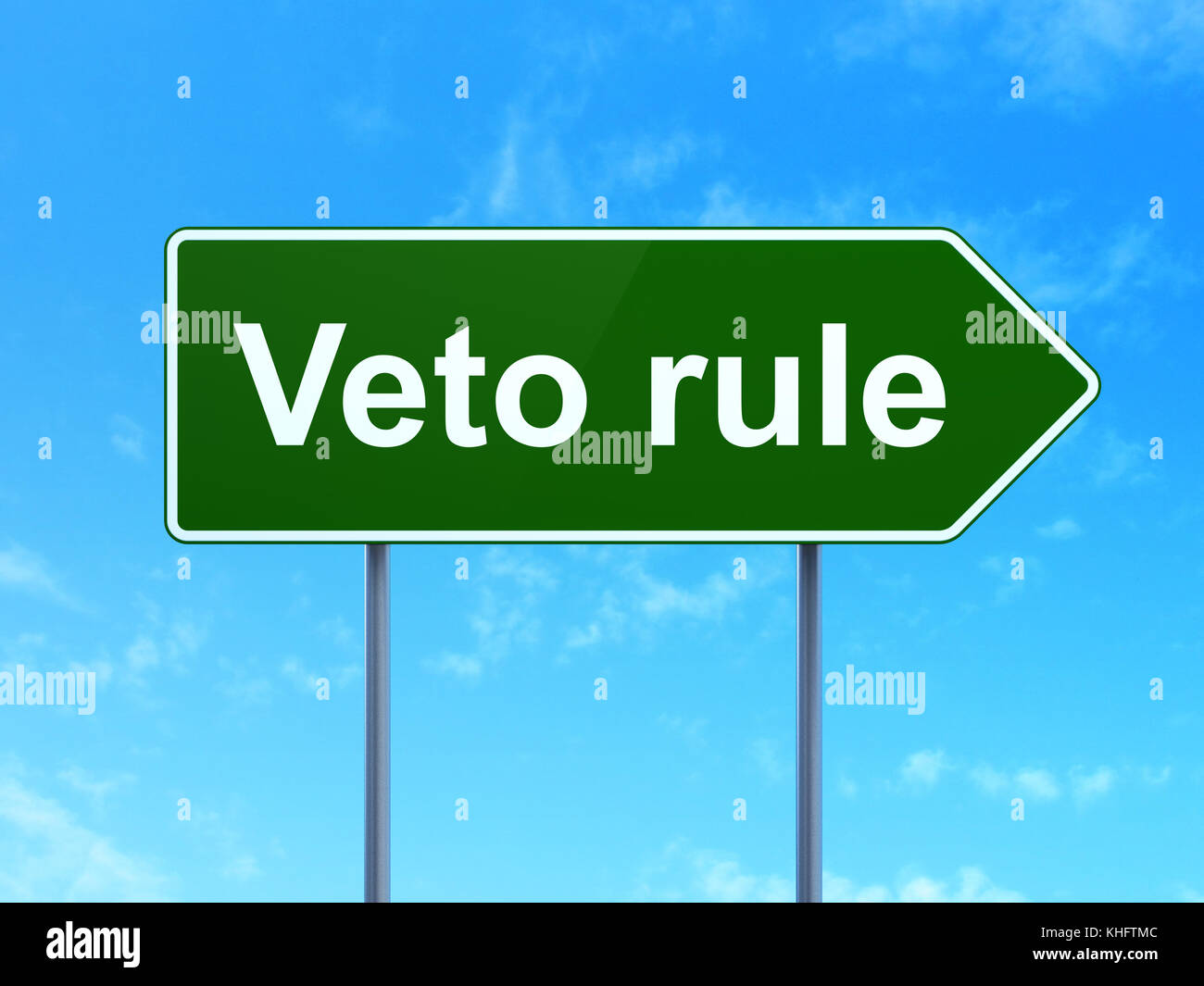 Politics concept: Veto Rule on road sign background Stock Photo - Alamy