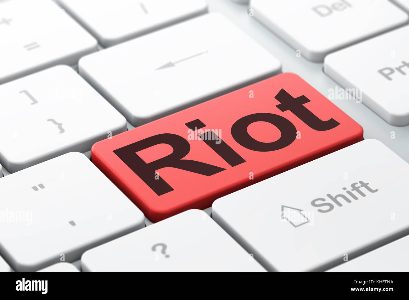 Politics concept: Riot on computer keyboard background Stock Photo - Alamy