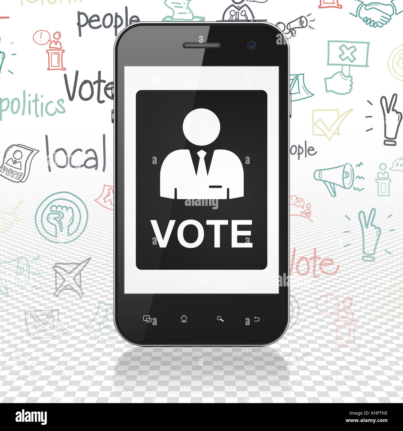 Politics concept: Smartphone with Ballot on display Stock Photo - Alamy