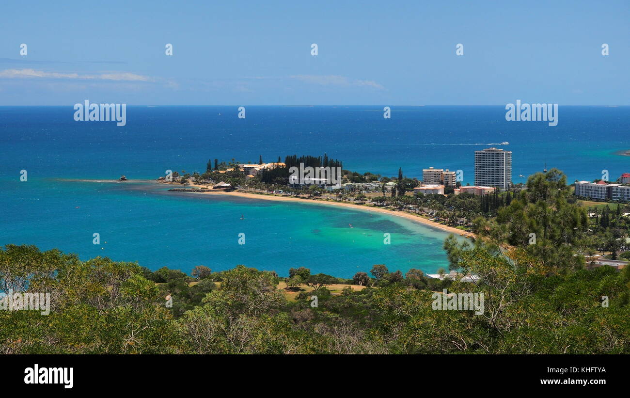 Anse Vata bay viewed from above, New Caledonia Stock Photo - Alamy