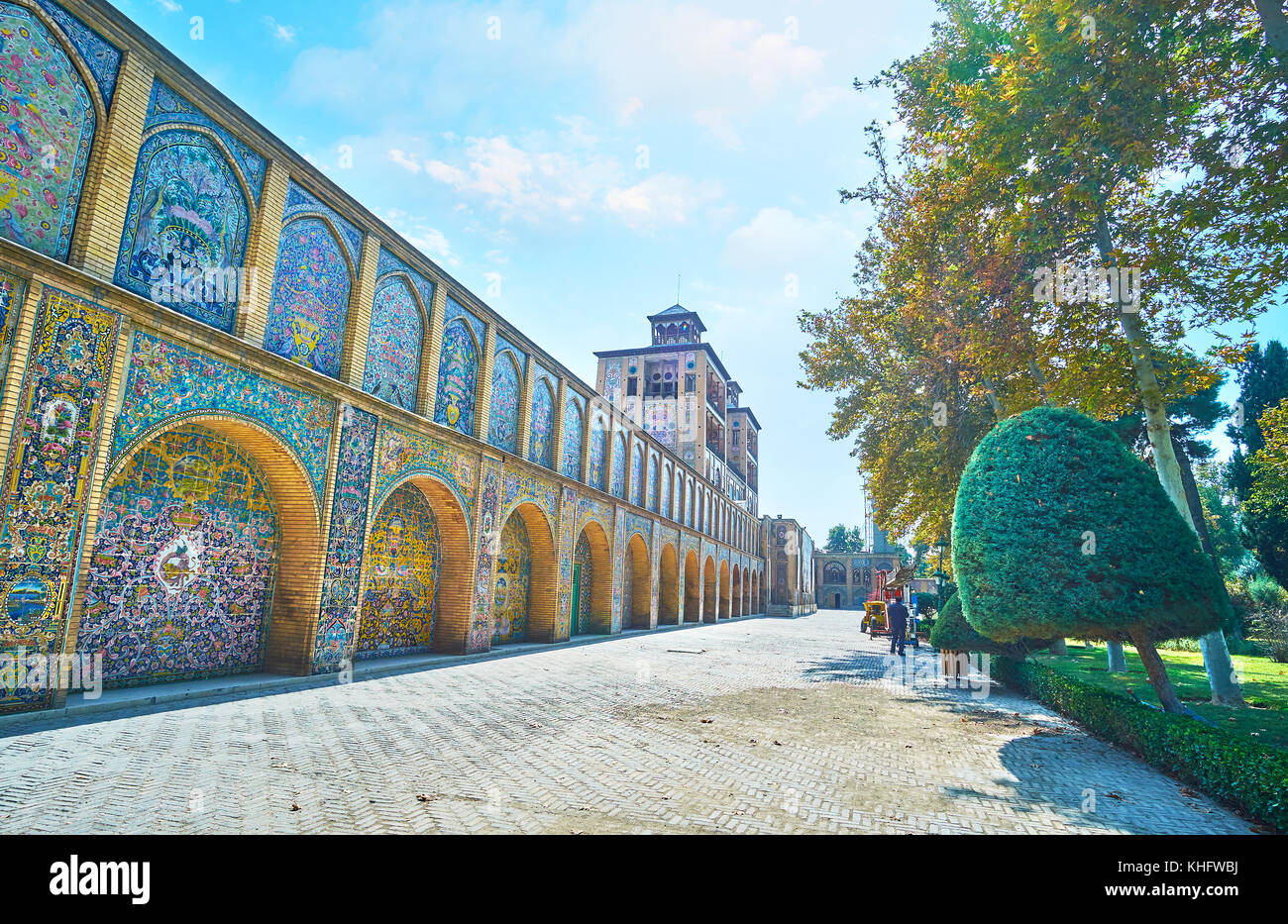 TEHRAN, IRAN - OCTOBER 11, 2017: The walk along the multiple arches of ...