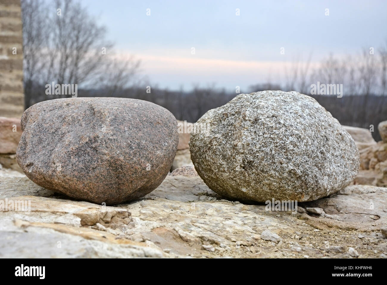Two big granite stones. Closeup view Stock Photo - Alamy