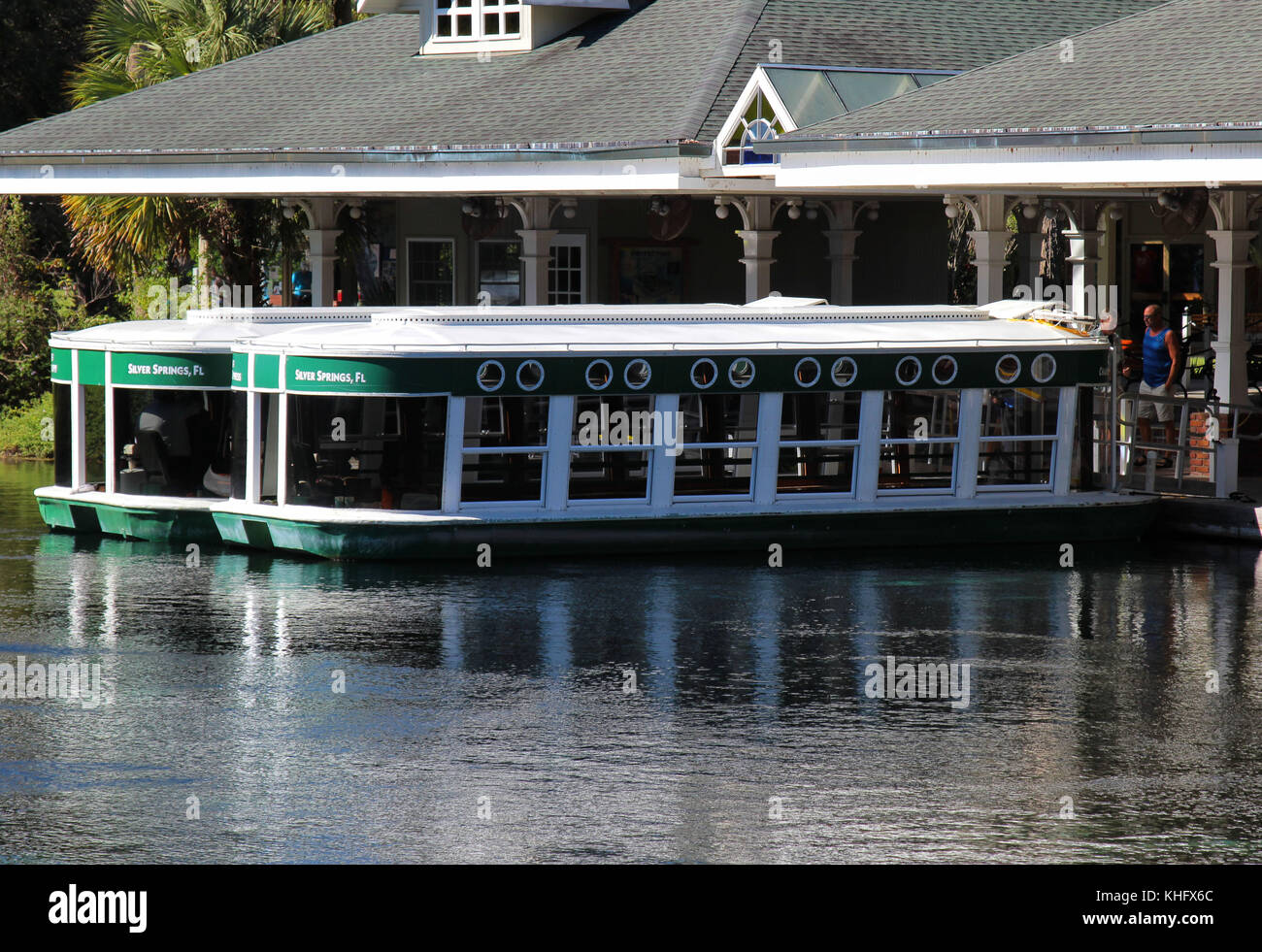 Glass bottom boats at Silver Springs State Park Florida Stock Photo - Alamy