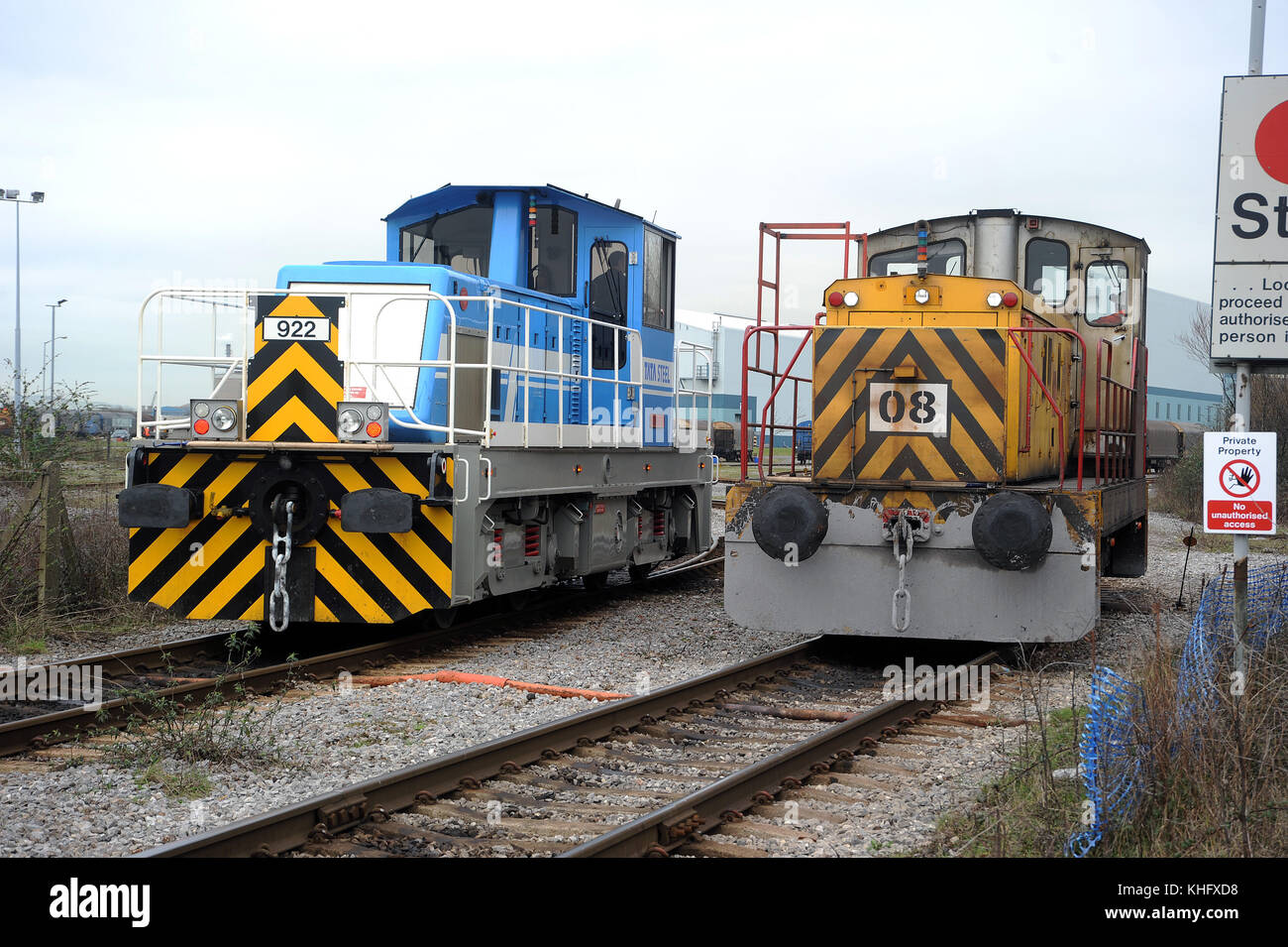 Locomotives 08 and 922 at the entrance to Port Talbot Steelworks ...