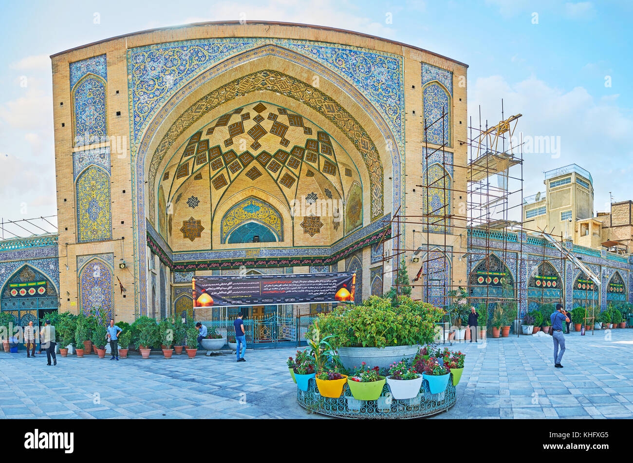 TEHRAN, IRAN - OCTOBER 11, 2017: The facade of historic Shah's Mosque ...