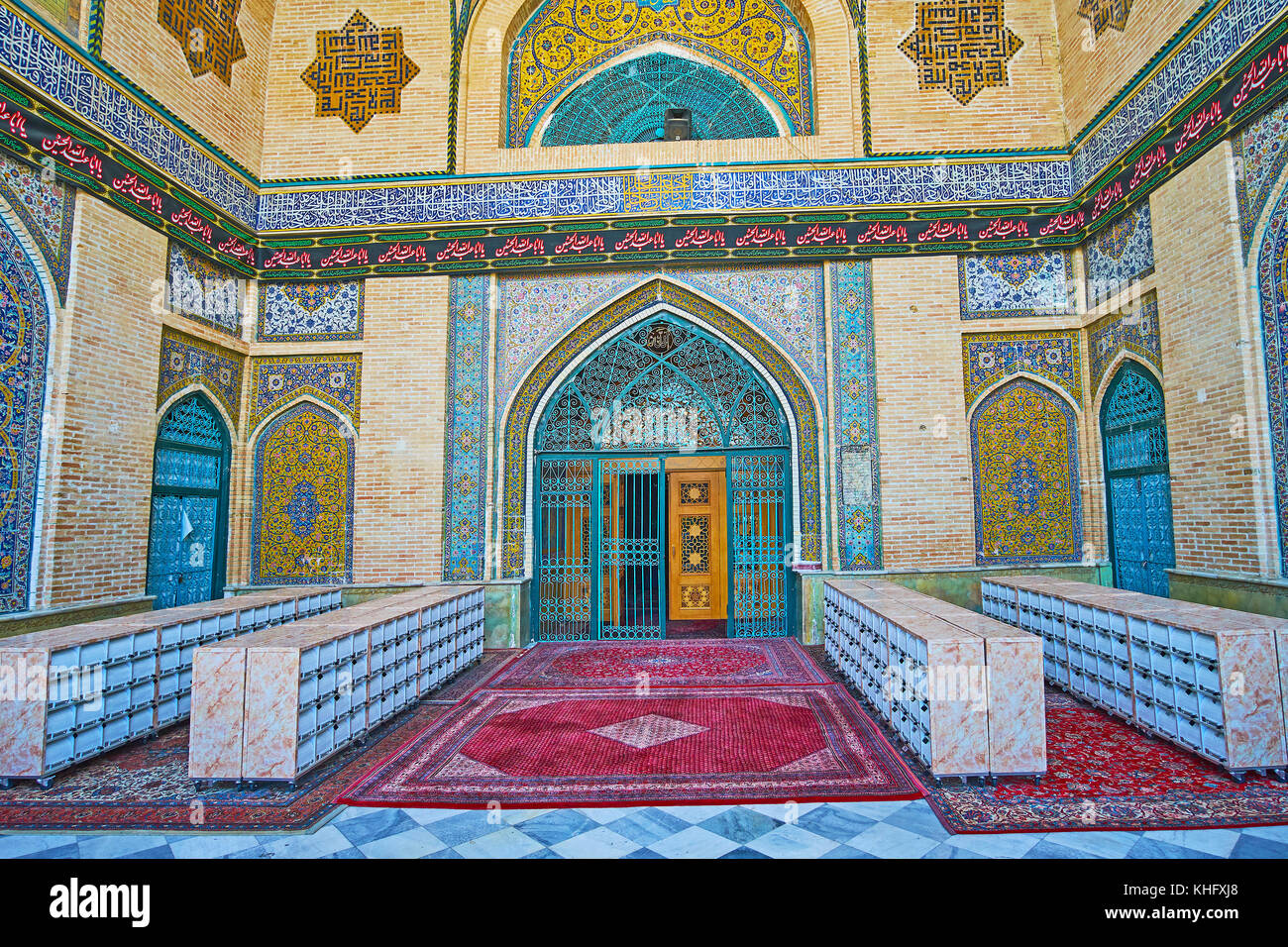 TEHRAN, IRAN - OCTOBER 11, 2017: The main entrance of Shah's Mosque ...