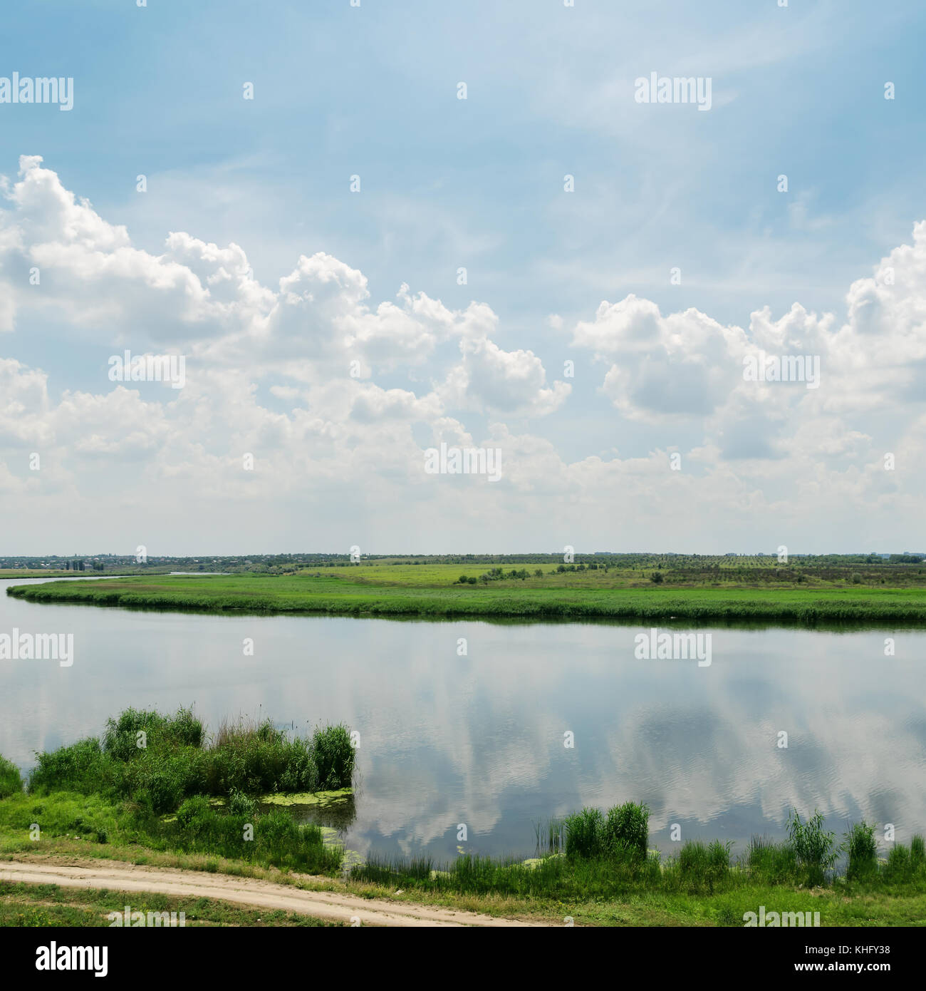 cloudy sky over river Stock Photo - Alamy