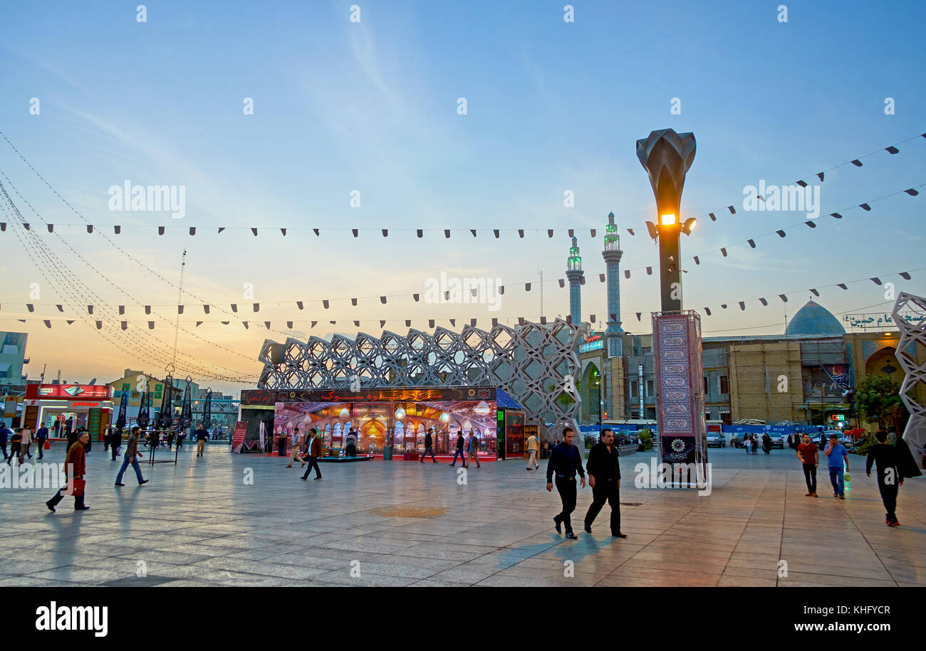 TEHRAN, IRAN - OCTOBER 11, 2017: The twilights over Imam Hossein Square ...