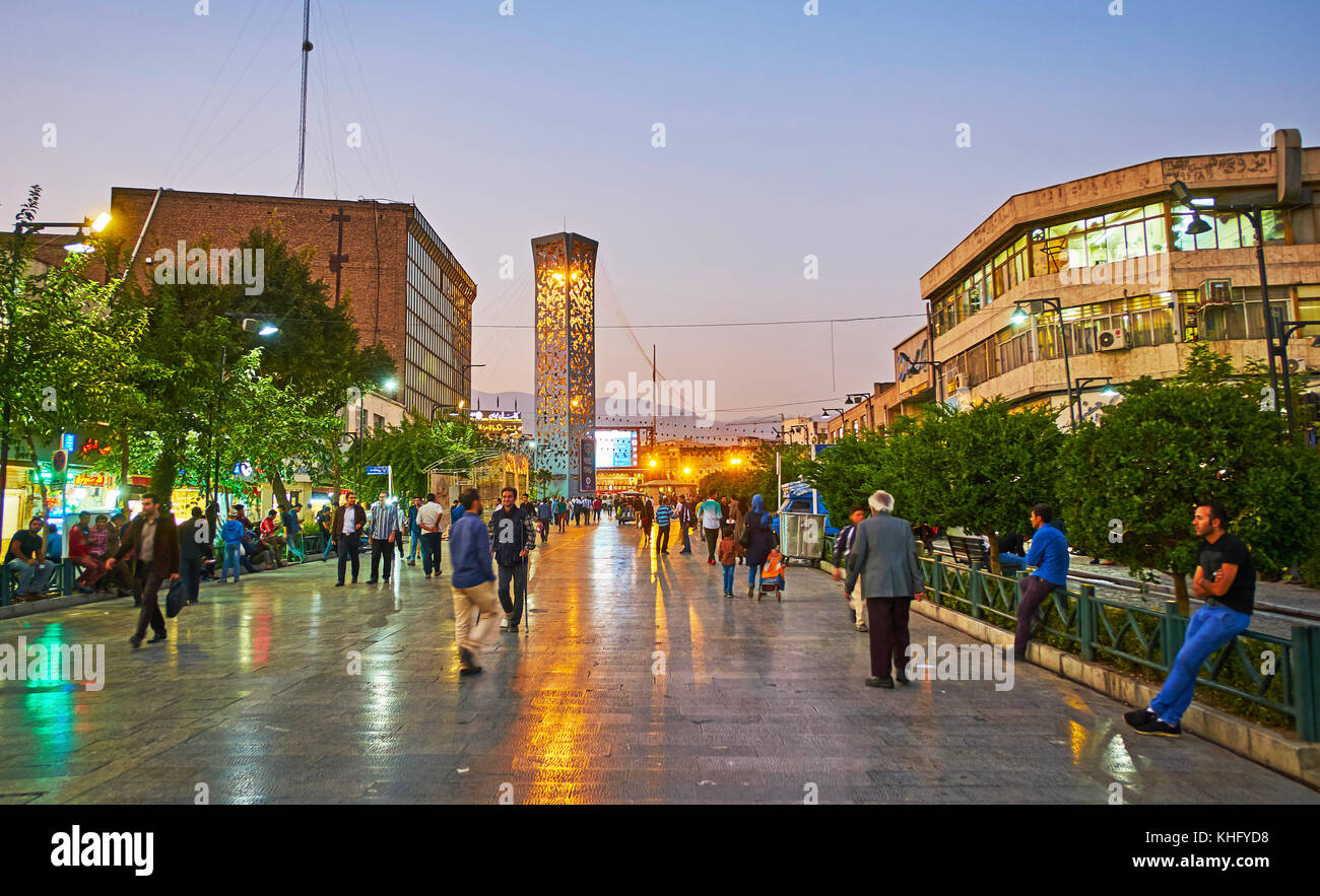 TEHRAN, IRAN - OCTOBER 11, 2017: The shopping street adjacent to Imam ...