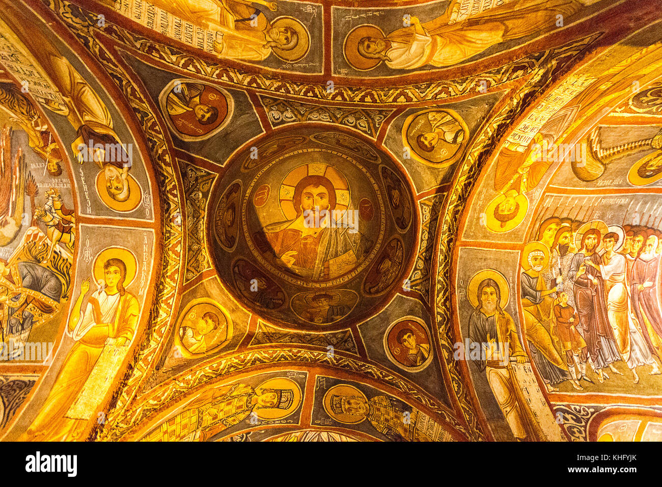 Frescos inside of the Dark Church in Cappadocia, Turkey Stock Photo - Alamy