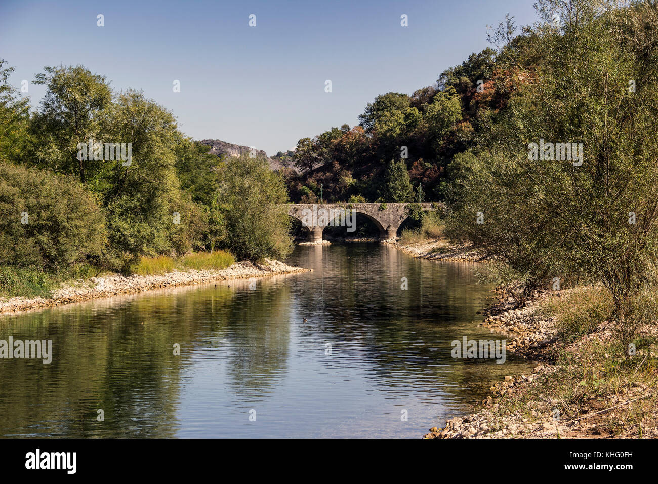 Montenegro - The triple arched stone bridge spanning Rijeka Crnojevića ...