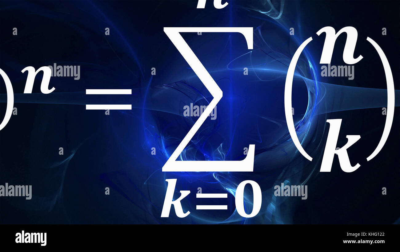 Math equations flying and disappearing in distance Stock Photo - Alamy
