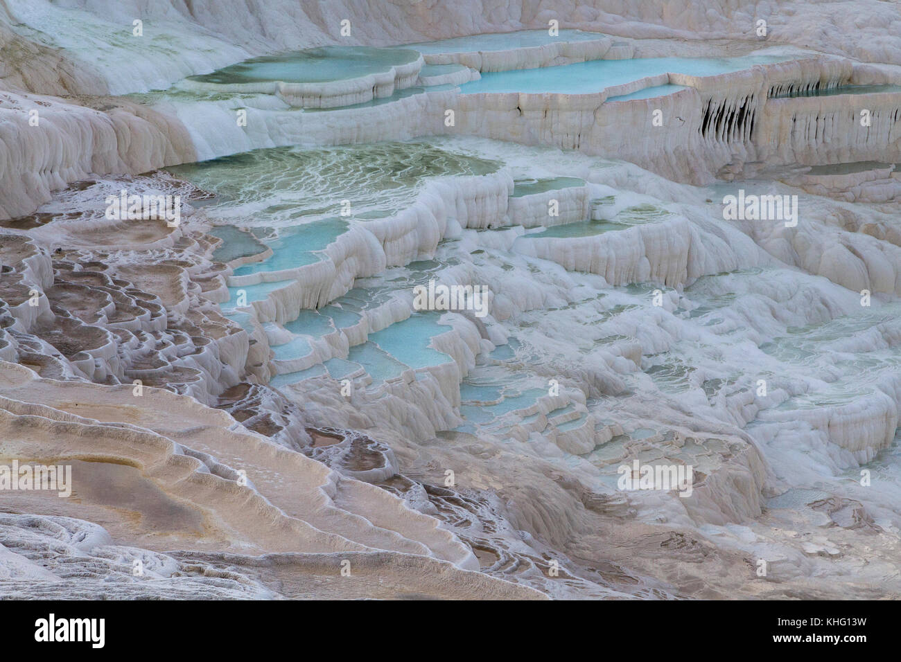 Calcium deposit pools of Pamukkale known also as Cotton Castle, in ...