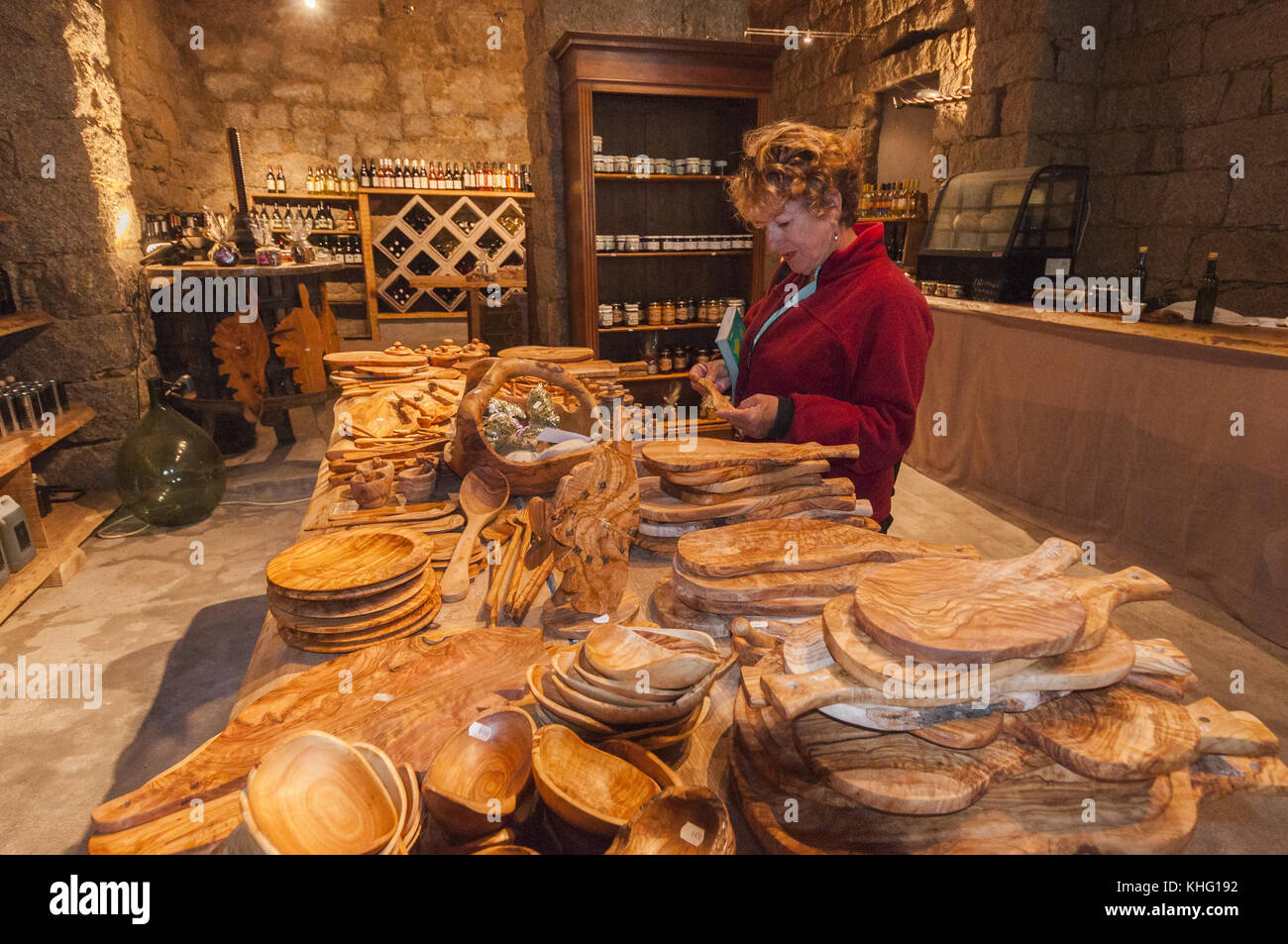 France, Corsica, Sartene, products made from olive wood Stock Photo - Alamy
