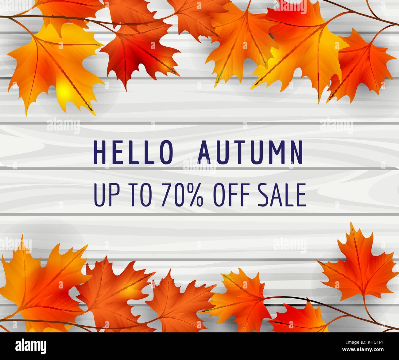 Autumn sale poster background with leaves Stock Vector Image & Art - Alamy