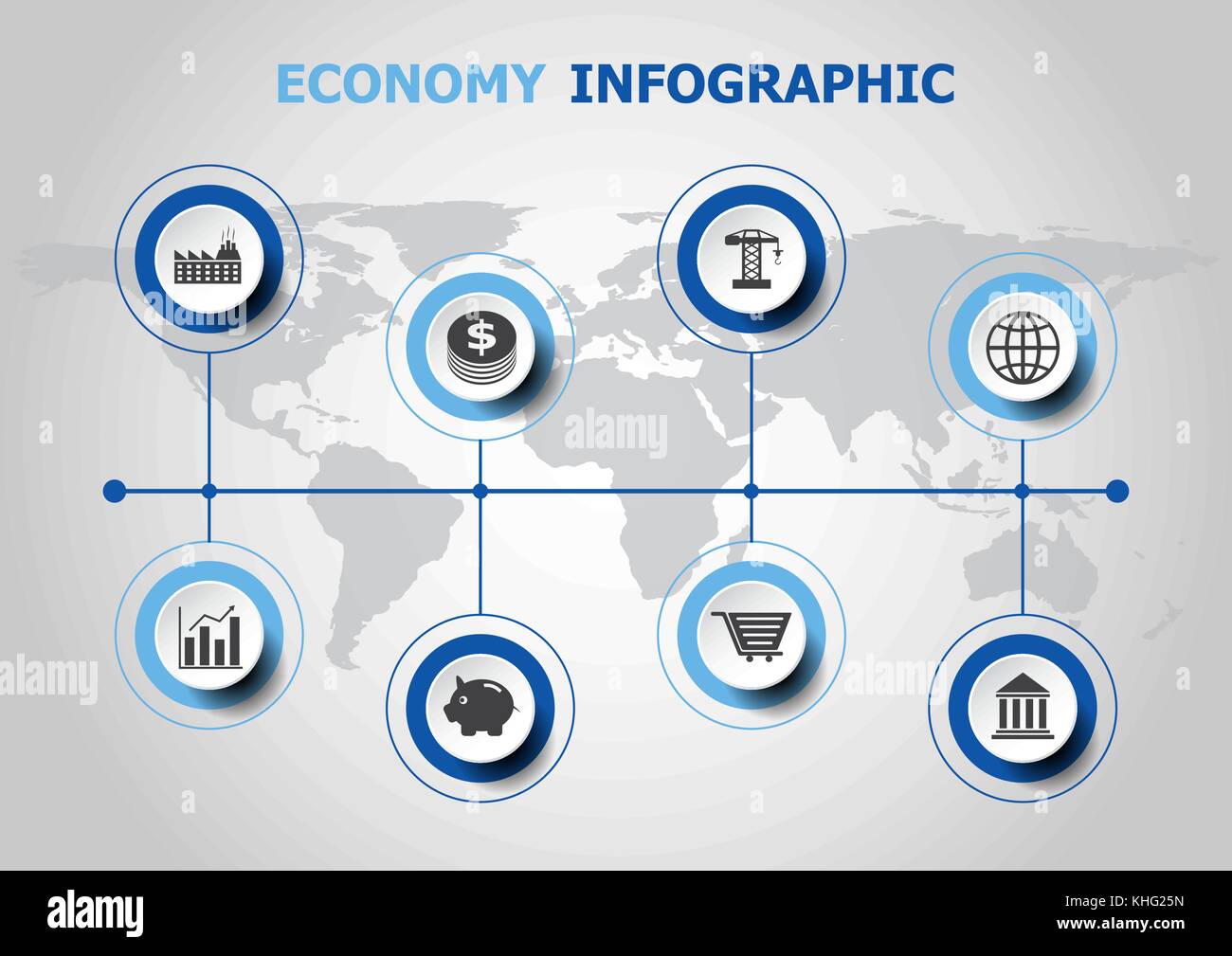 Infographic design with economy icons, stock vector Stock Vector Image ...