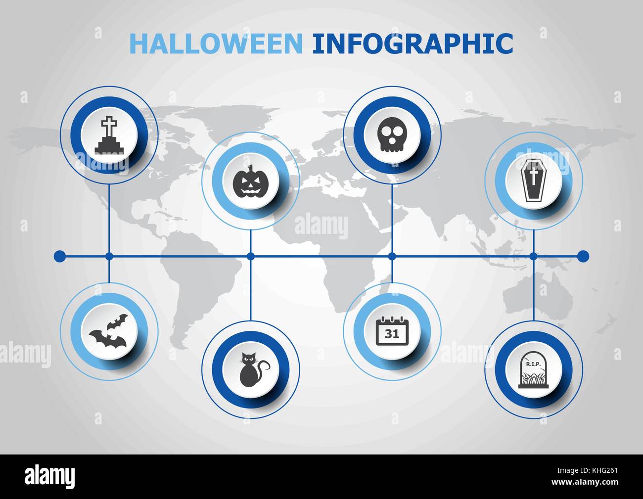 Infographic design with Halloween icons, stock vector Stock Vector ...