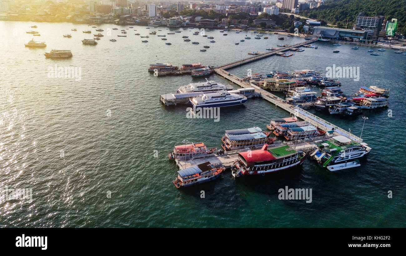 Aerial view of Tour port in Pattaya , Thailand Stock Photo - Alamy