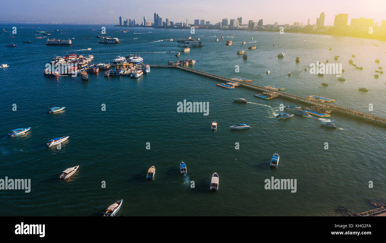 Aerial view of Tour port in Pattaya , Thailand Stock Photo - Alamy