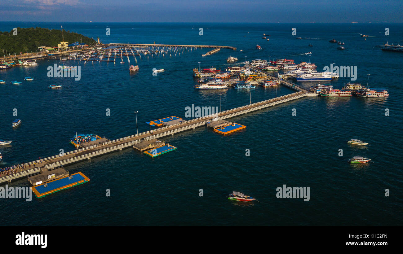 Aerial view of Tour port in Pattaya , Thailand Stock Photo - Alamy